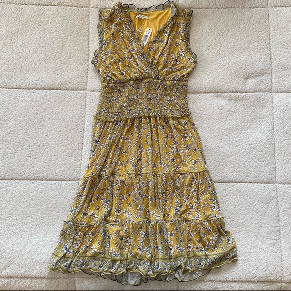 Max Studio | Dresses | Max Studio Yellow Floral Dress | Poshmark